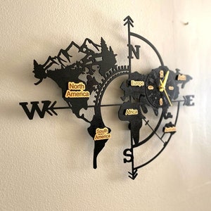 World Cardinal Points Wall Clock - Etsy