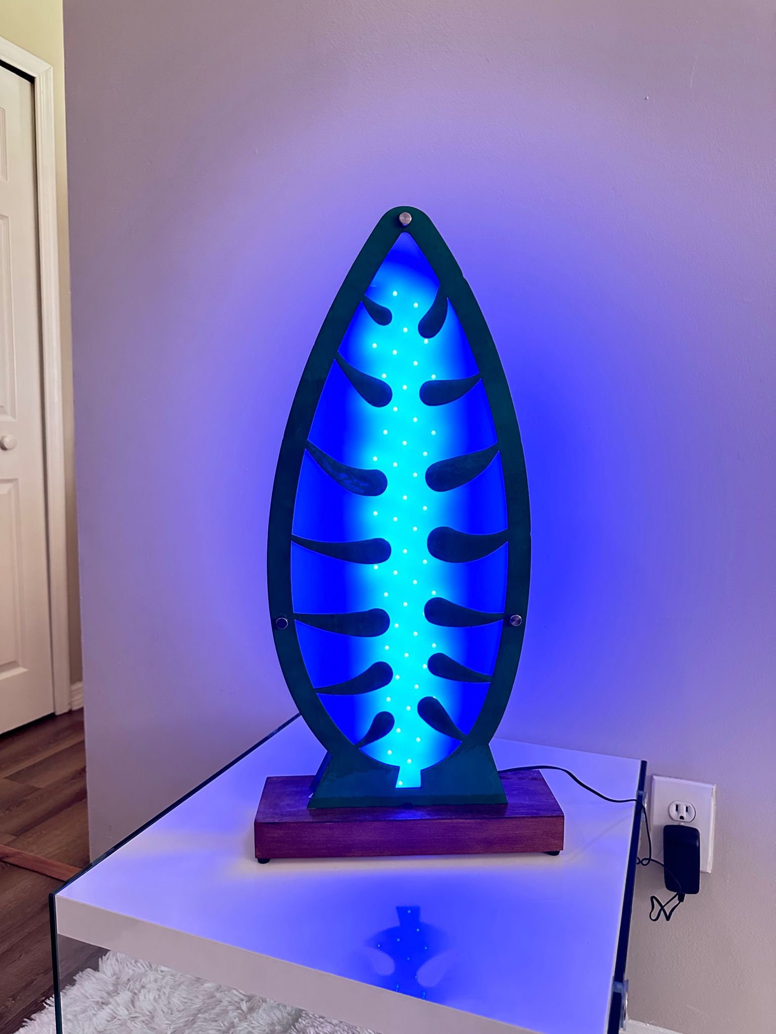 Palm Leaf Table LED Lamp - Etsy