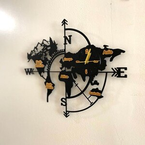 World Cardinal Points Wall Clock - Etsy