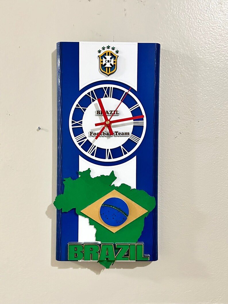 Brazil Football Team Clock 2023 - Etsy