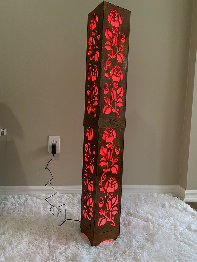 Flower Tower LED Multicolor Floor Lamp - Etsy