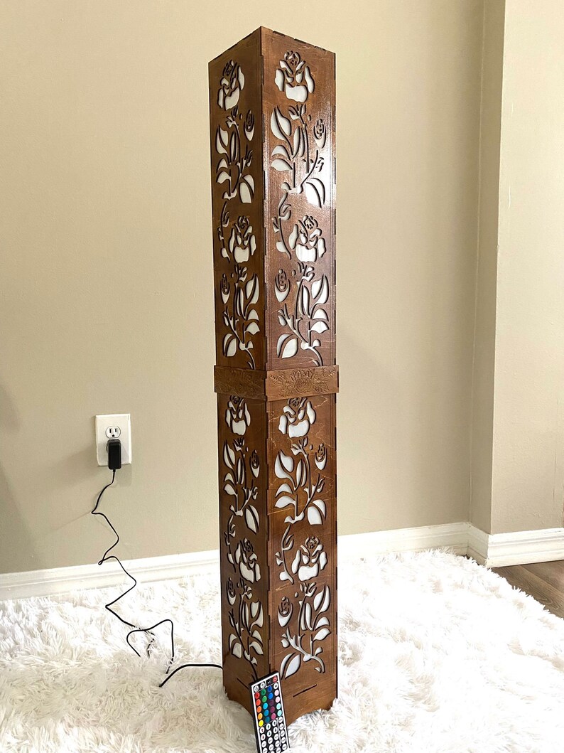 Flower Tower LED Multicolor Floor Lamp - Etsy