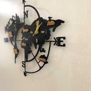 World Cardinal Points Wall Clock - Etsy