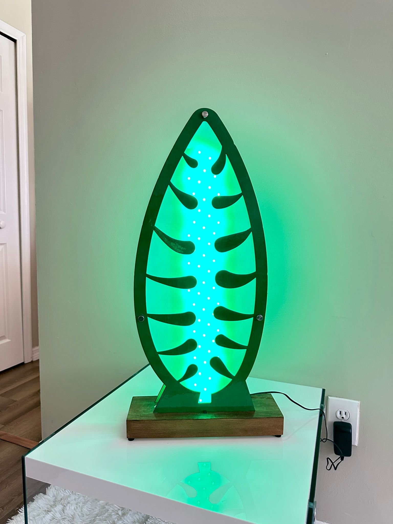 Palm Leaf Table LED Lamp - Etsy