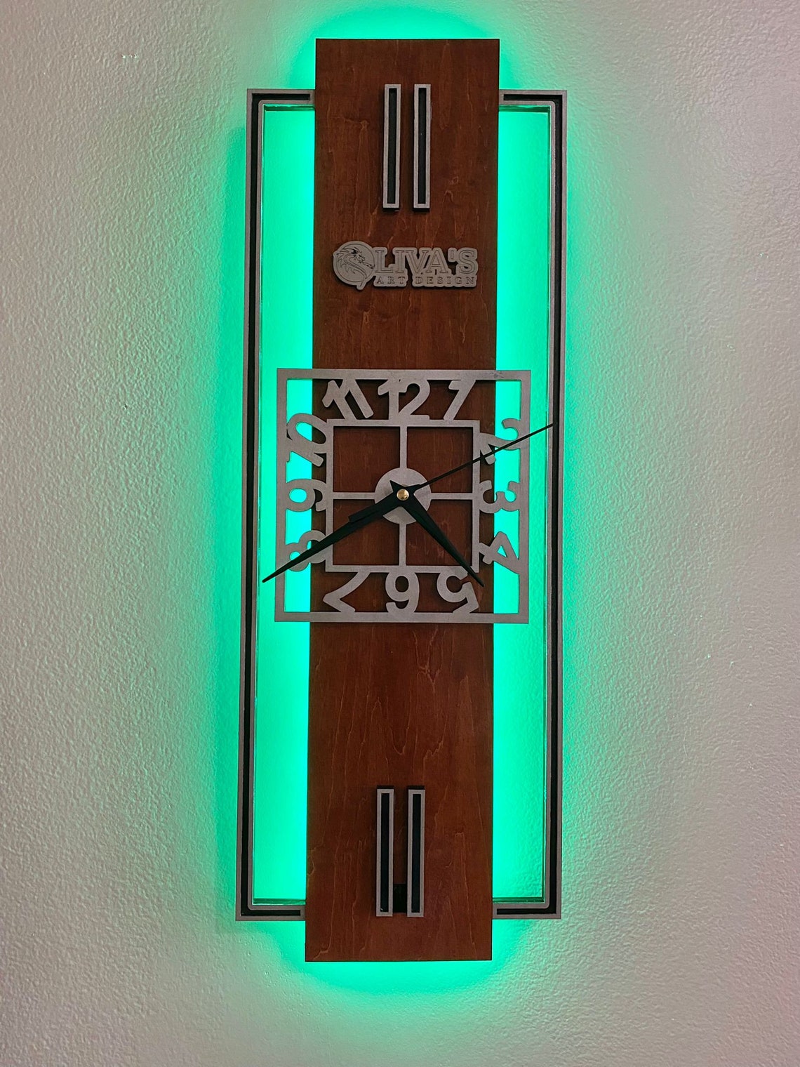LED Multicolor Modern Rectangular Wall Clock - Etsy