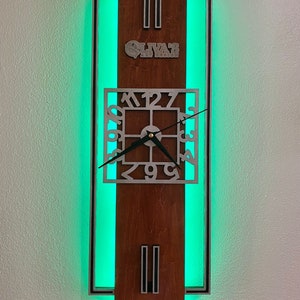LED Multicolor Modern Rectangular Wall Clock - Etsy