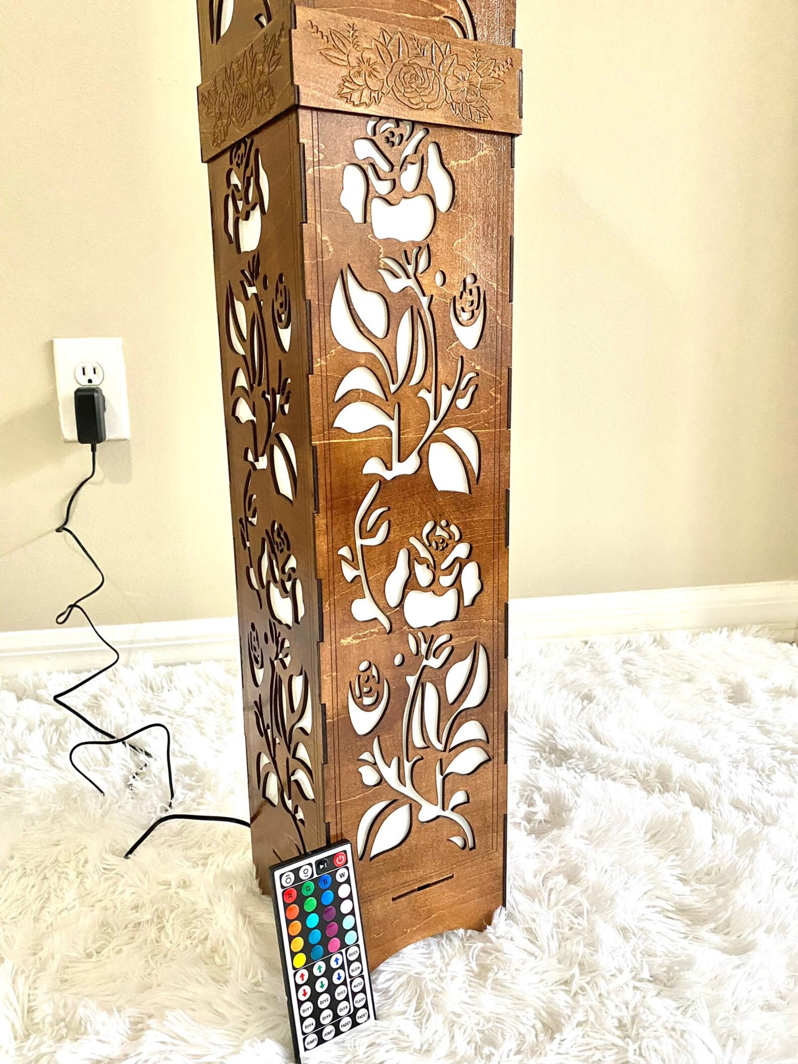 Flower Tower LED Multicolor Floor Lamp - Etsy