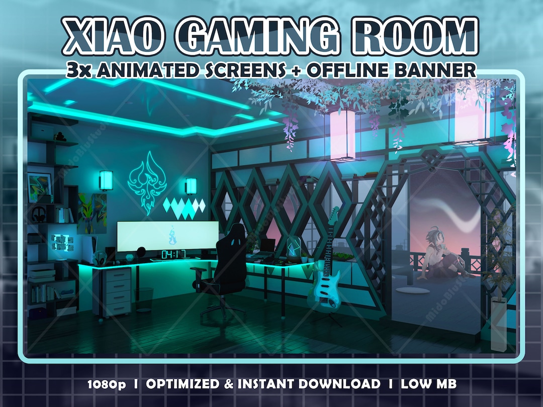 ANIMATED Xiao Gaming Room Twitch Screen Overlays L Twitch Screens L ...