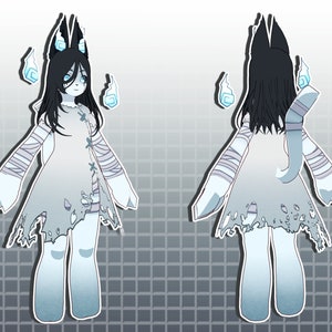 Ghost Cat Girl | Premade 3D Vroid VRM Model | Streamer and Vtuber ...