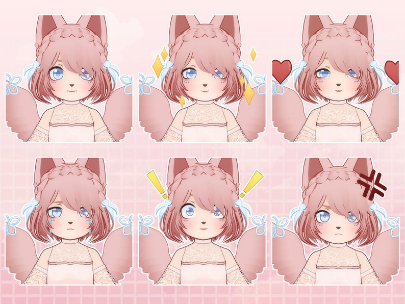 Pink Lace Angel Cat Girl Set Premade 3D Vroid VRM Model Streamer and ...
