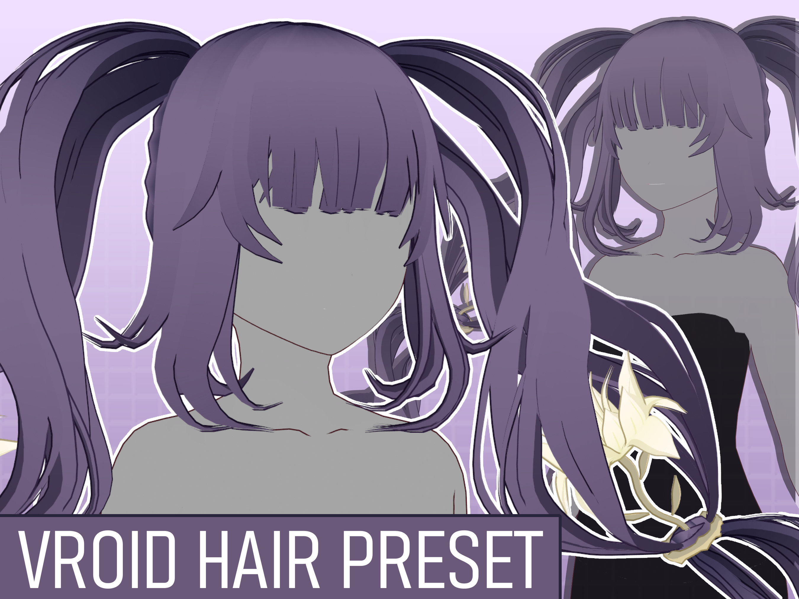 Alluring Twintail With Flowers Vroid Hair Preset Custom Item Vroid ...