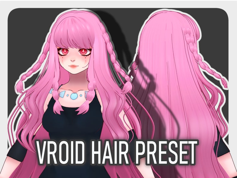 Long Wavy 1 Vroid Hair Preset Custom Item Vroid Studio Ready-to-use Hair Preset for Vroid Model ...