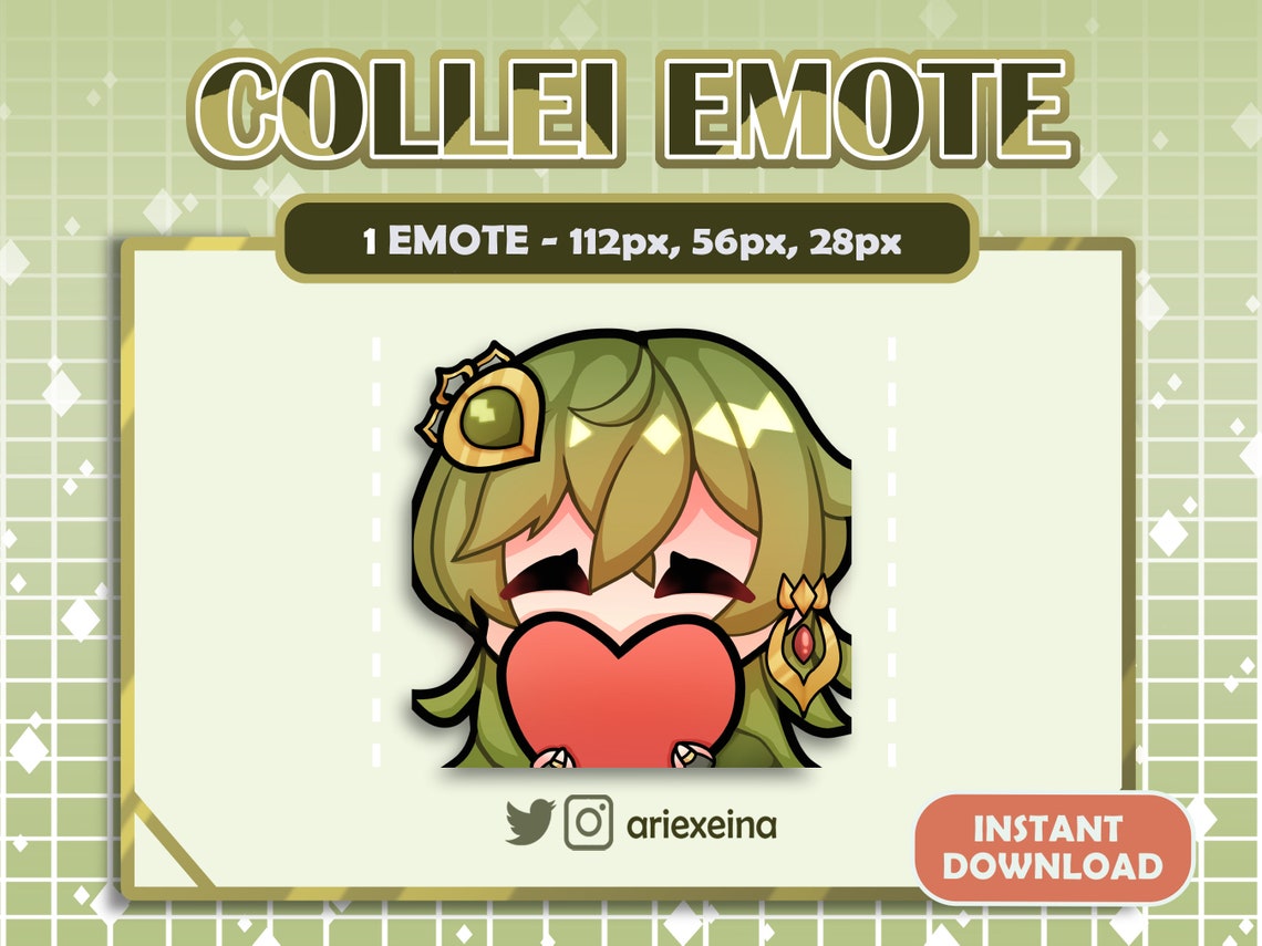 Collei Genshin Impact Emote Love | Twitch Emote | Discord Emote | Cute ...