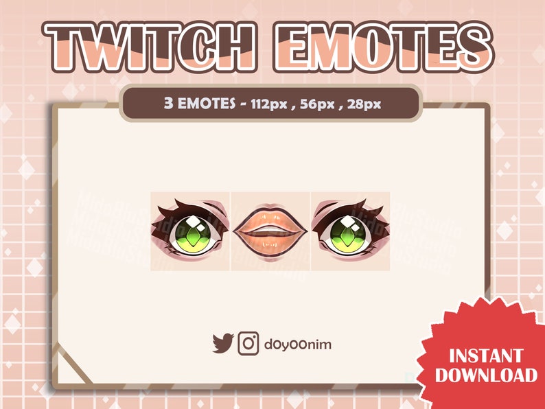 Twitch Meme Emote (3) | Green Eyes, Fair Skin | Discord Emote | Emotes ...