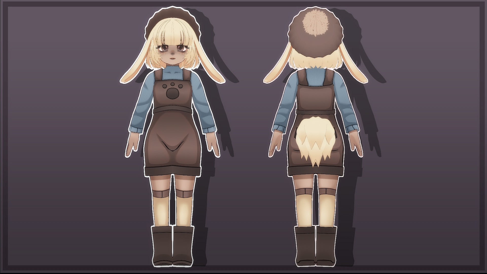 Bumpkin Bunny Avatar Premade 3D Vroid VRM Model Streamer and Vtuber ...