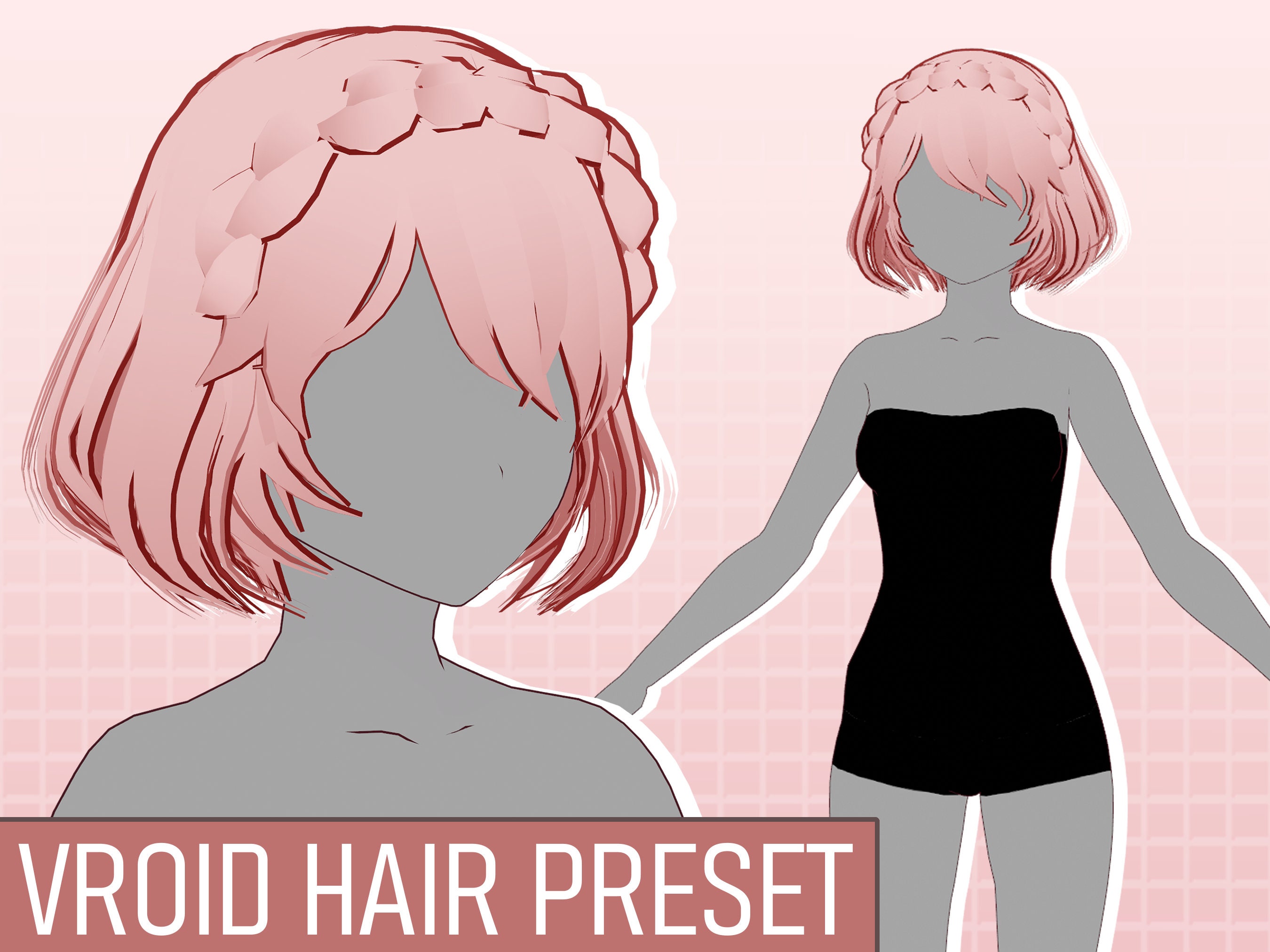 Lace Angel Braided Short Hair Vroid Hair Preset Custom - Etsy UK