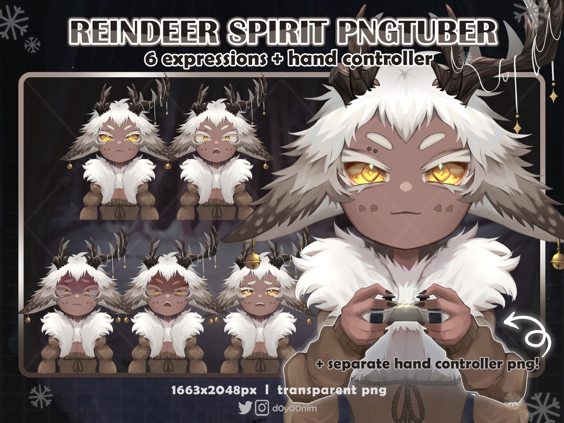 Reindeer Spirit Pngtuber L Premade Pngtuber | Vtuber Model | Vtuber ...