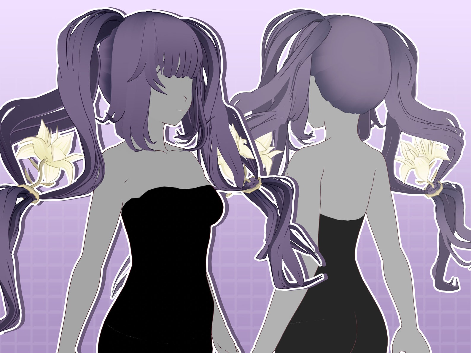 Alluring Twintail With Flowers Vroid Hair Preset Custom Item Vroid ...