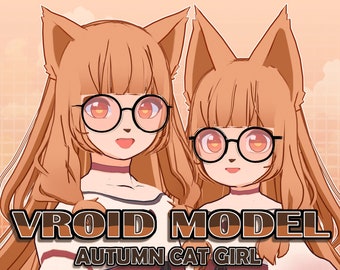 Ghost Cat Girl Premade 3D Vroid VRM Model Streamer and Vtuber ...