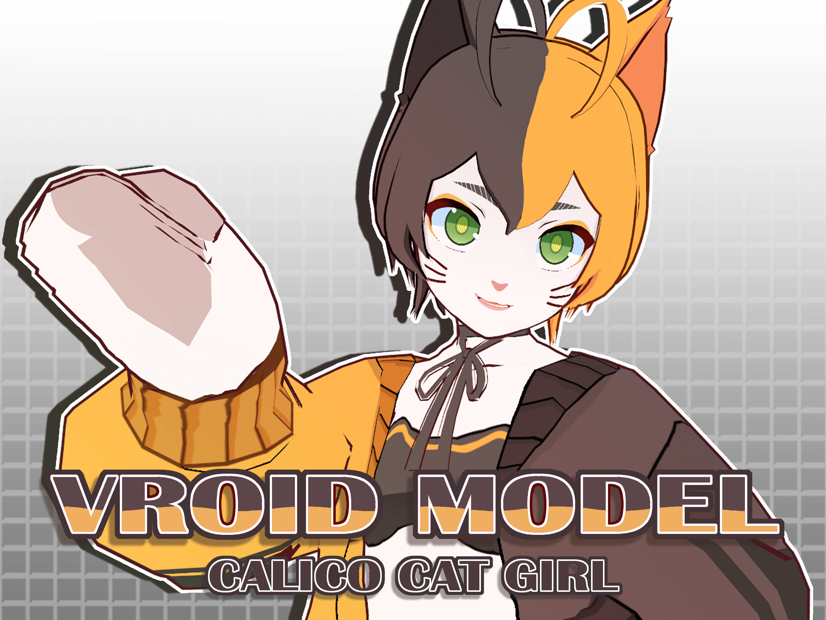 Calico Cat Girl Premade 3D Vroid VRM Model Streamer and - Etsy