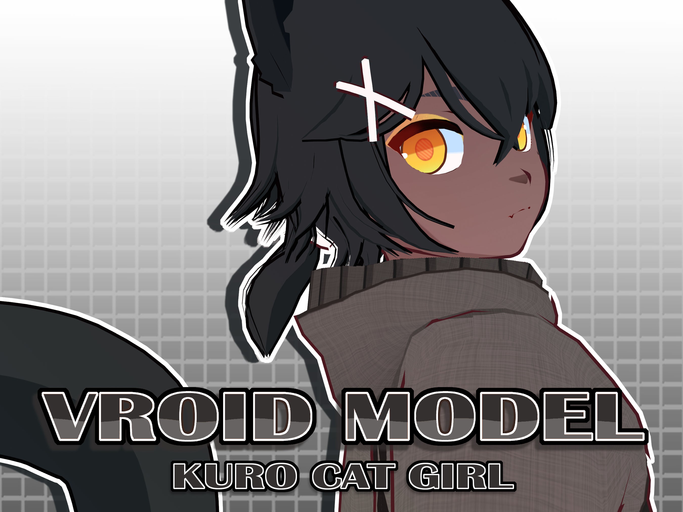 Kuro Cat Girl | Premade 3D Vroid VRM Model | Streamer and Vtuber ...