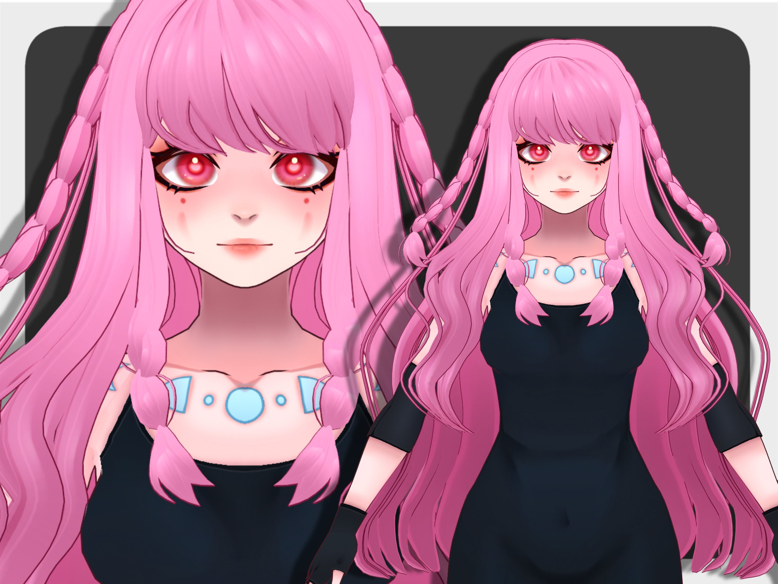 Long Wavy 1 Vroid Hair Preset Custom Item Vroid Studio Ready-to-use ...