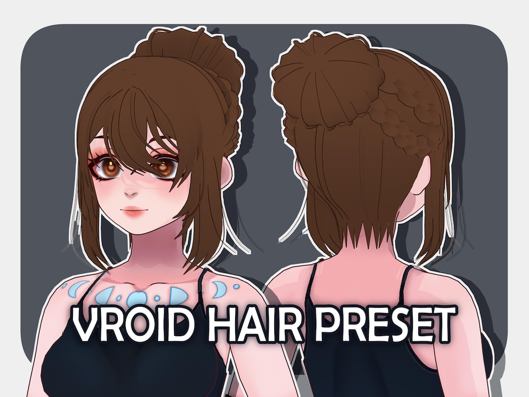 Bun Hair With Braids | Vroid Hair Preset | Custom Item Vroid Studio ...