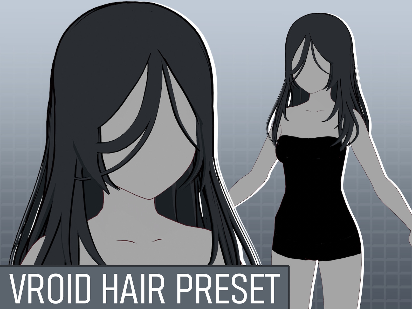 Ghost Messy Medium Hair | Vroid Hair Preset | Custom Item Vroid Studio ...