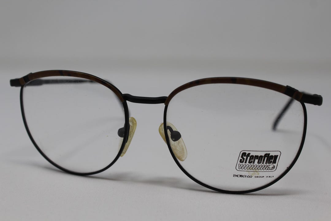 Vintage NOS Luxottica Sferoflex Eyewear Mod Tia Black Metal Eyeglasses Frames - Etsy