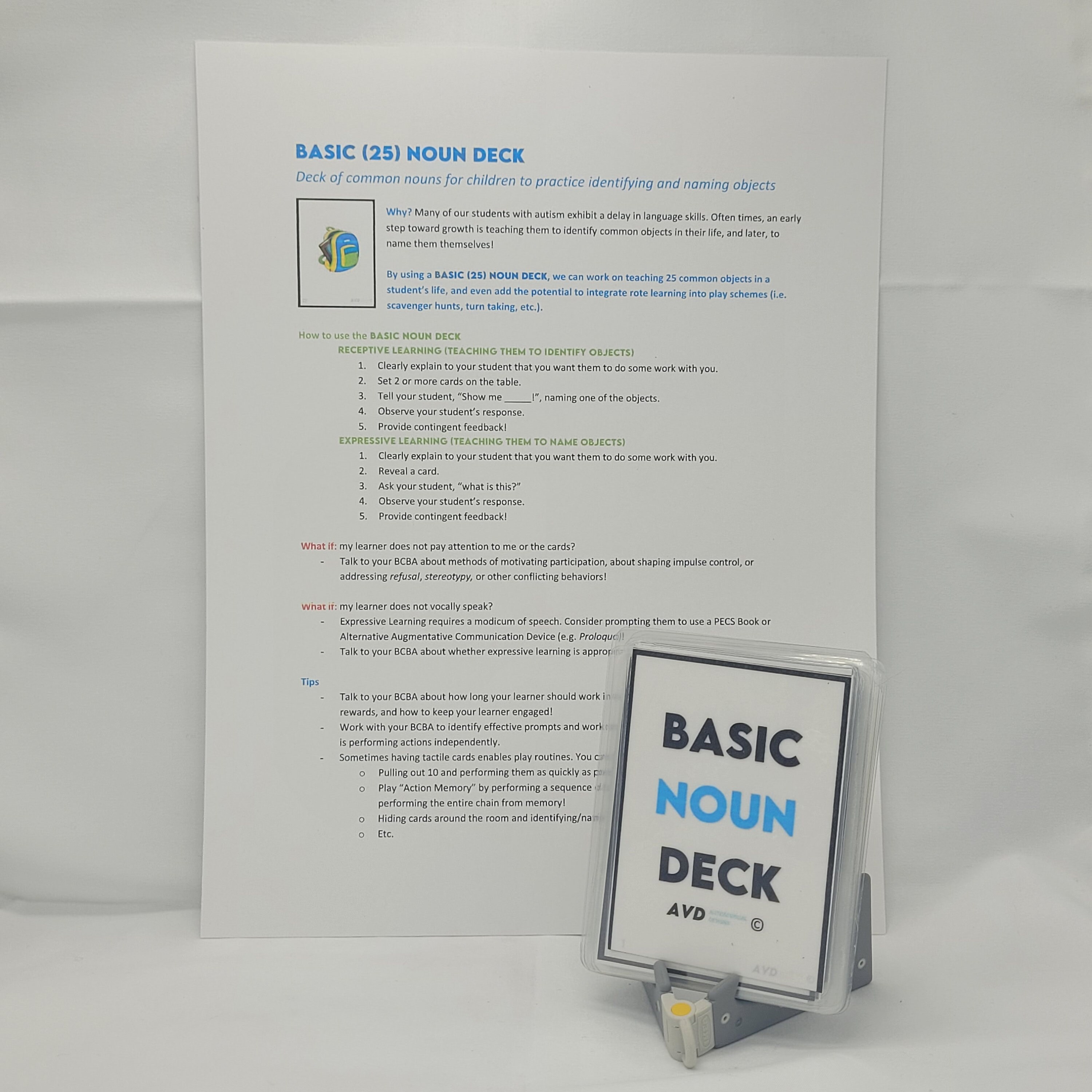 Autism Noun Deck (DIGITAL DOWNLOAD) | Receptive & Expressive Labeling ...