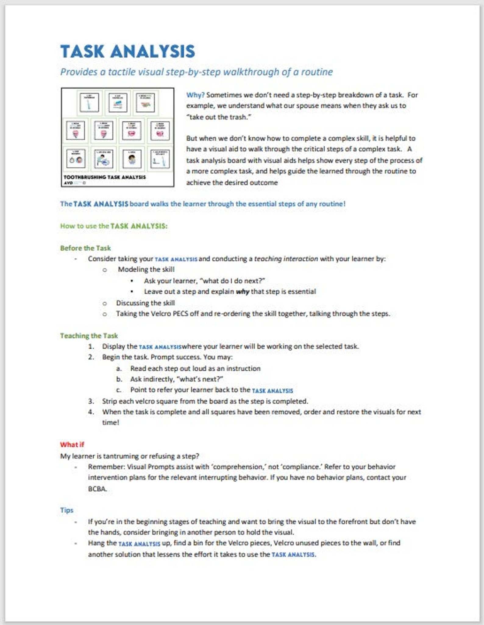 Autism Morning Routine: Task Analysis DIGITAL DOWNLOAD | Developmental ...