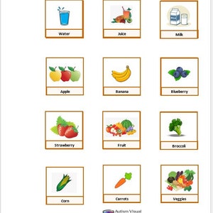Autism PECS Pages (food) DIGITAL DOWNLOAD | Non-verbal Autism ...