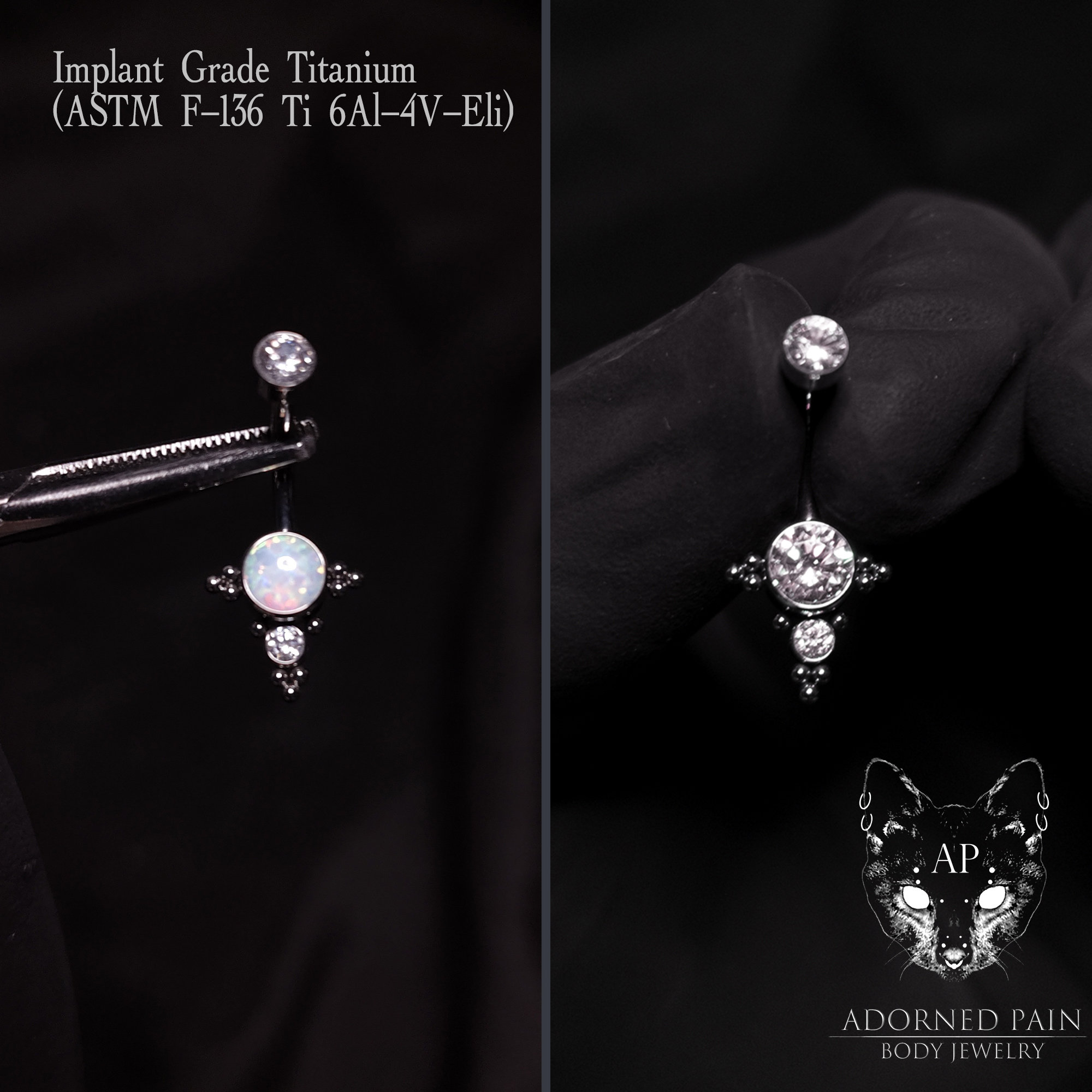 Implant Grade Titanium Internally Threaded Bezel Set Top and - Etsy