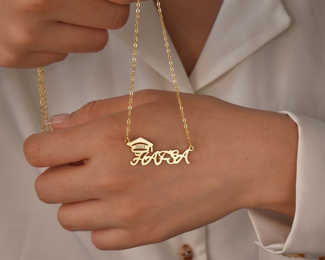 Graduation Necklace With Name,graduation Gifts for Her, Class of 2024 ...