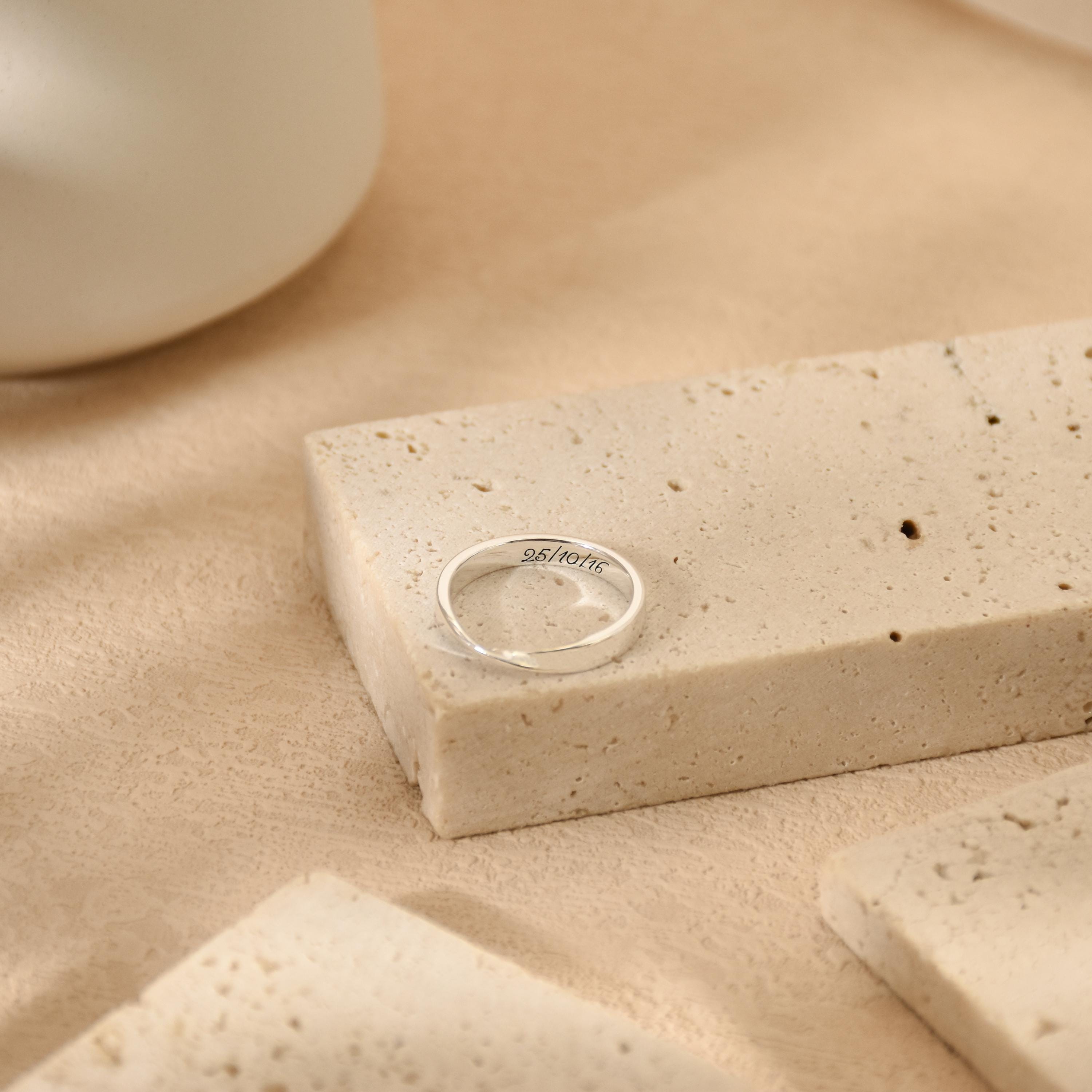 Personalized Mobius Ring, Custom Engraved Mobius Ring, Minimalist Name ...