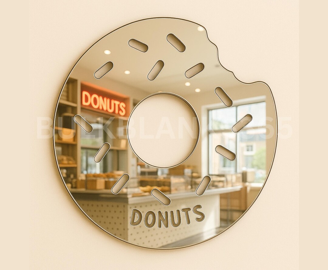 Donut Mirror Wall Decor | Bakery Wall Sign | Acrylic Donut Shop Mirror ...
