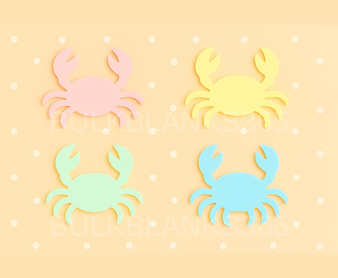 Pastel Crab Blanks | Ocean Under the Sea Acrylic Shapes for DIY Crafts ...