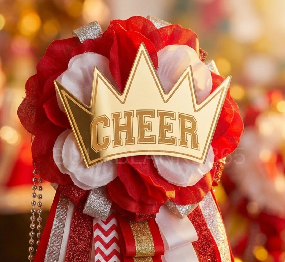 Gold Mirror CHEER Crown Mum Trinket | Cheerleading Homecoming Mum ...