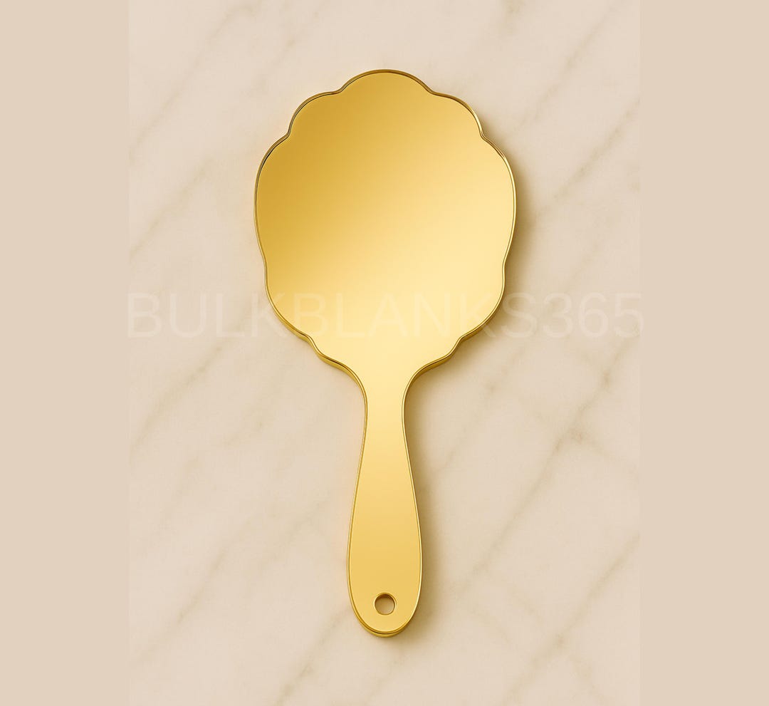 Gold Mirror Hand Mirror Acrylic Blank | Vintage Hand Mirror Shape ...