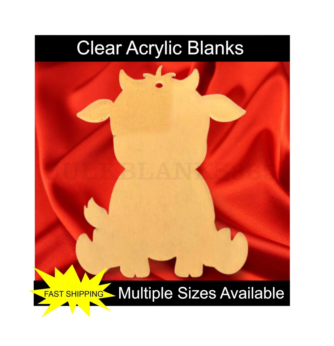 Cute Baby Cow Acrylic Shape, Cartoon Cow Acrylic Shaped Blank ...