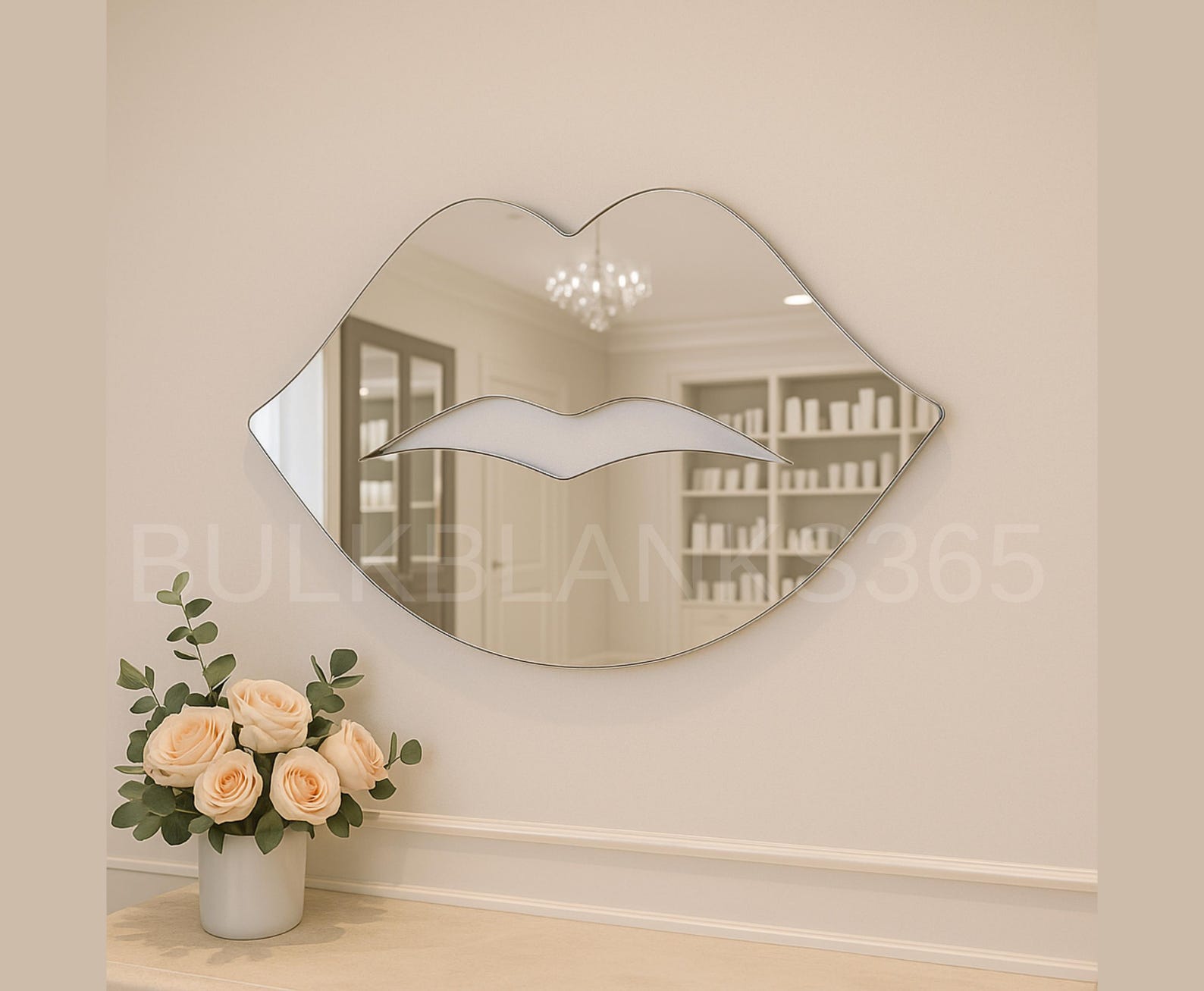 Gold Mirrored Acrylic Lips Wall Decor – 1/8" Thick Lip Shape Cutout for ...