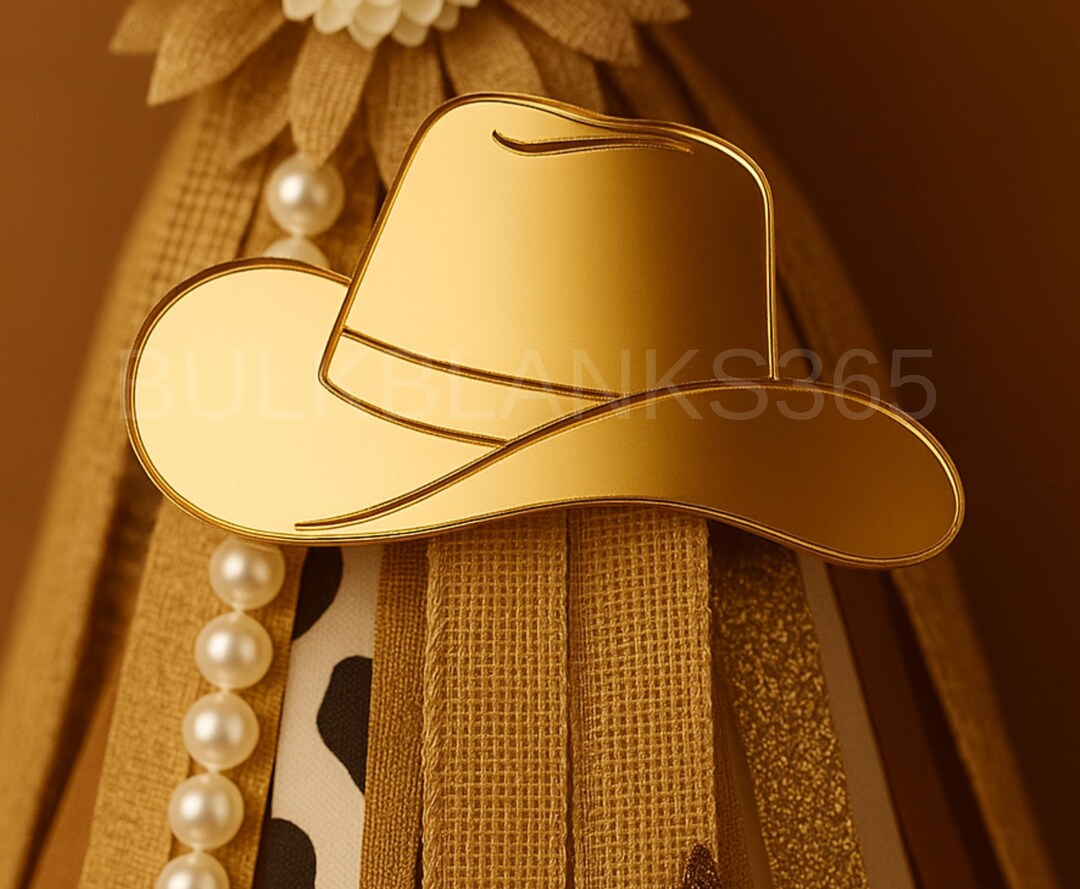 Gold Mirror Cowboy Hat Mum Trinket – Western Homecoming Mum Charm ...