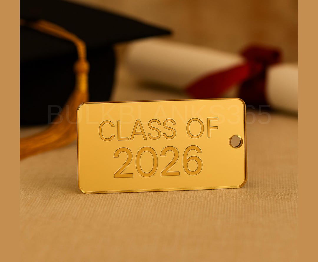 Gold Mirrored Graduation Tag Acrylic Blank | Class of Ornament | DIY ...