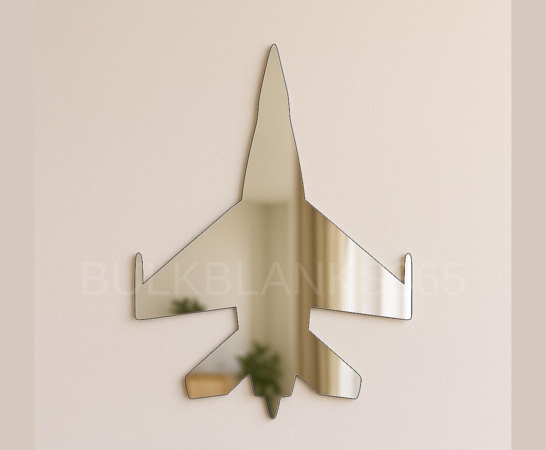 F-16 Jet Mirror Wall Decor – Fighter Plane Silhouette for Boys Room ...