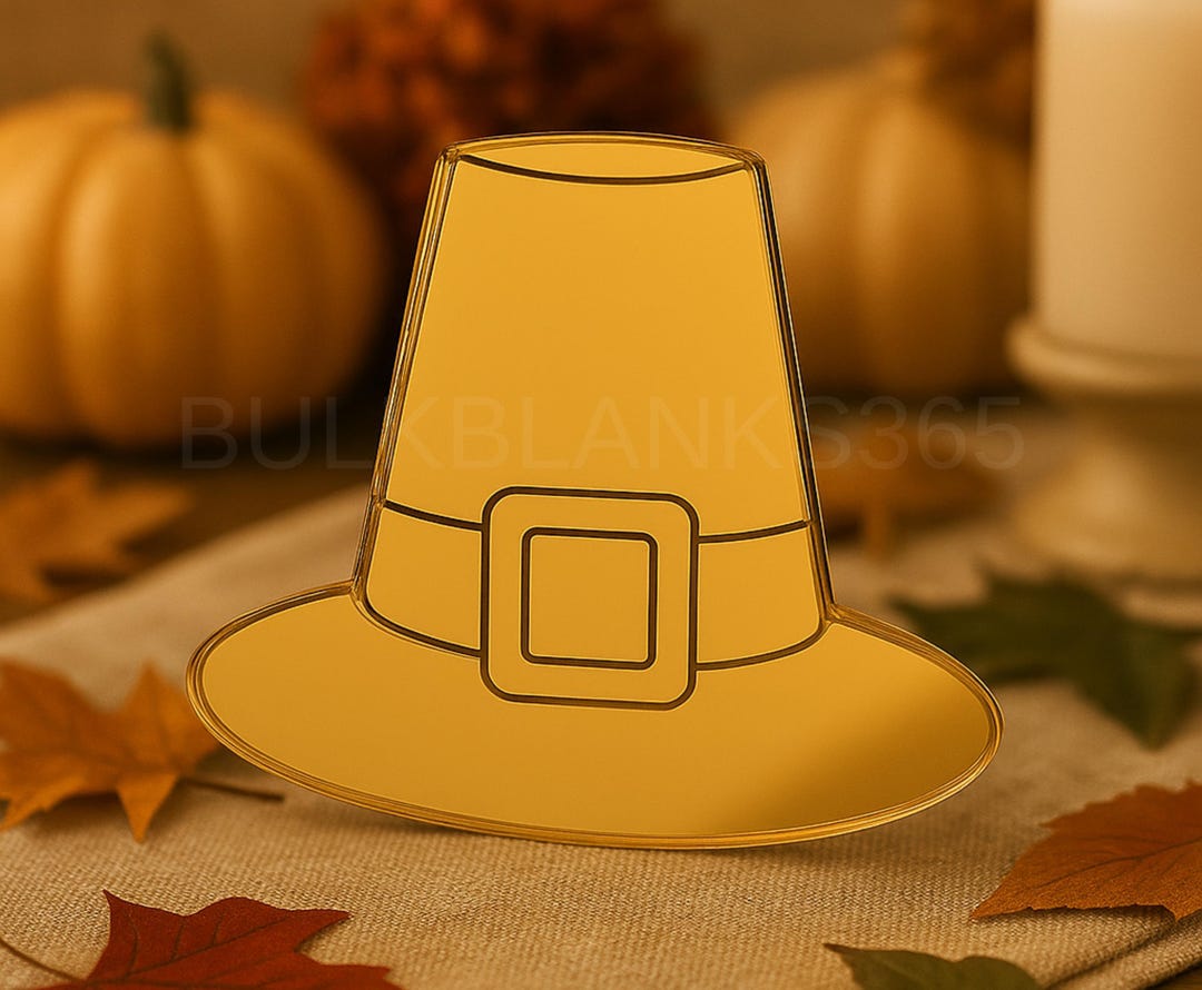 Mirrored Acrylic Pilgrim Hat Craft Shape – Thanksgiving Craft Shape for ...