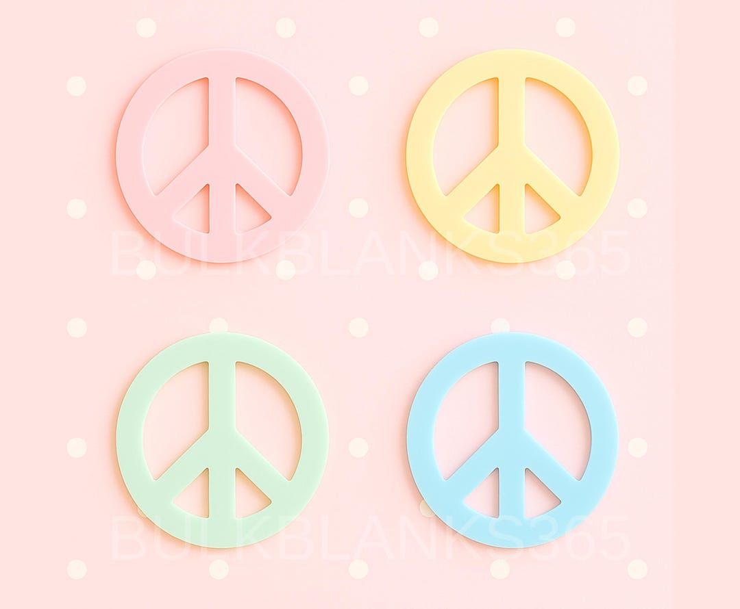Pastel Acrylic Peace Sign Blanks | Hippie Boho Acrylic Cutouts for DIY ...