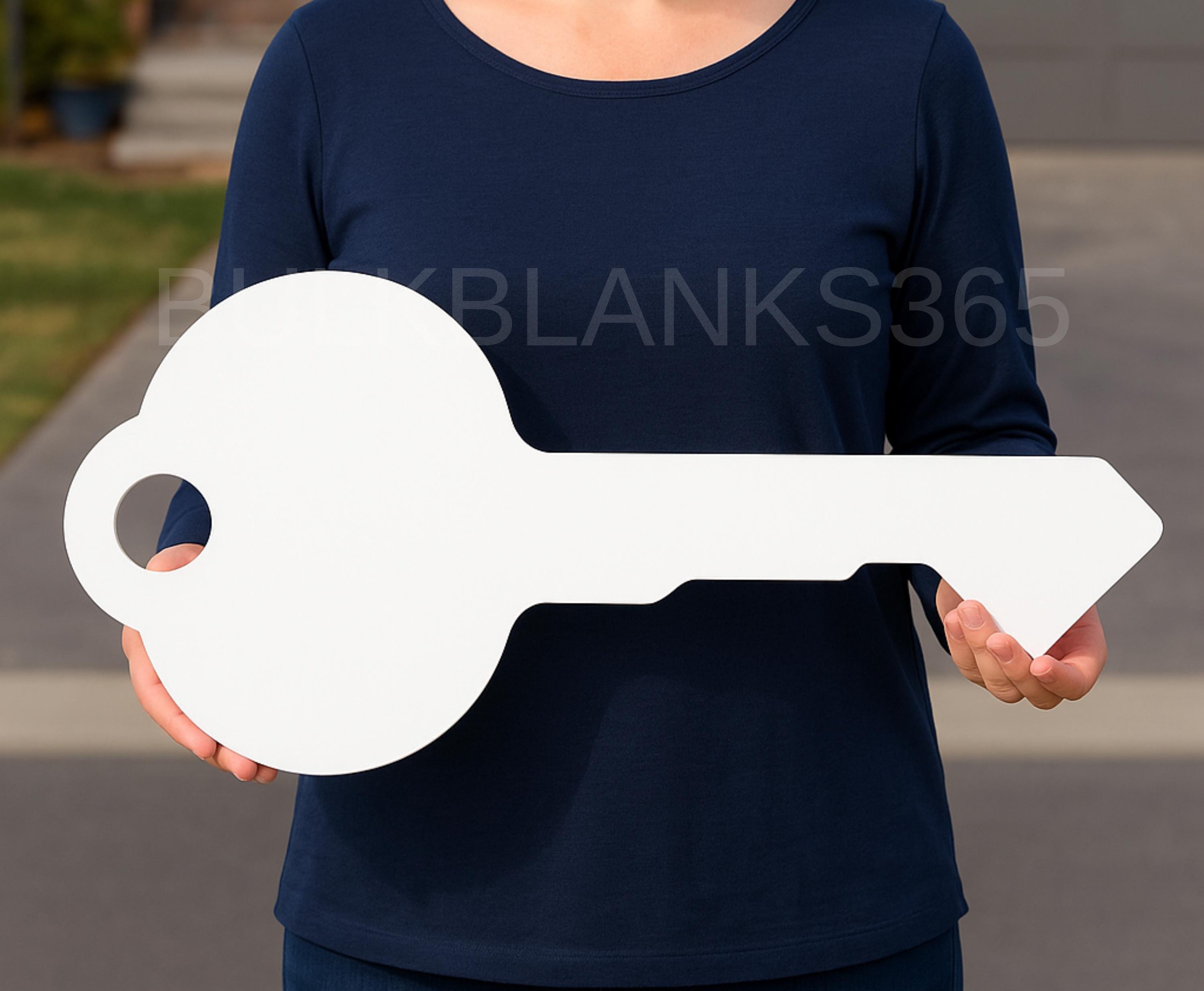 Oversized Realtor Key Blank – White Acrylic Closing Day Prop | Big ...