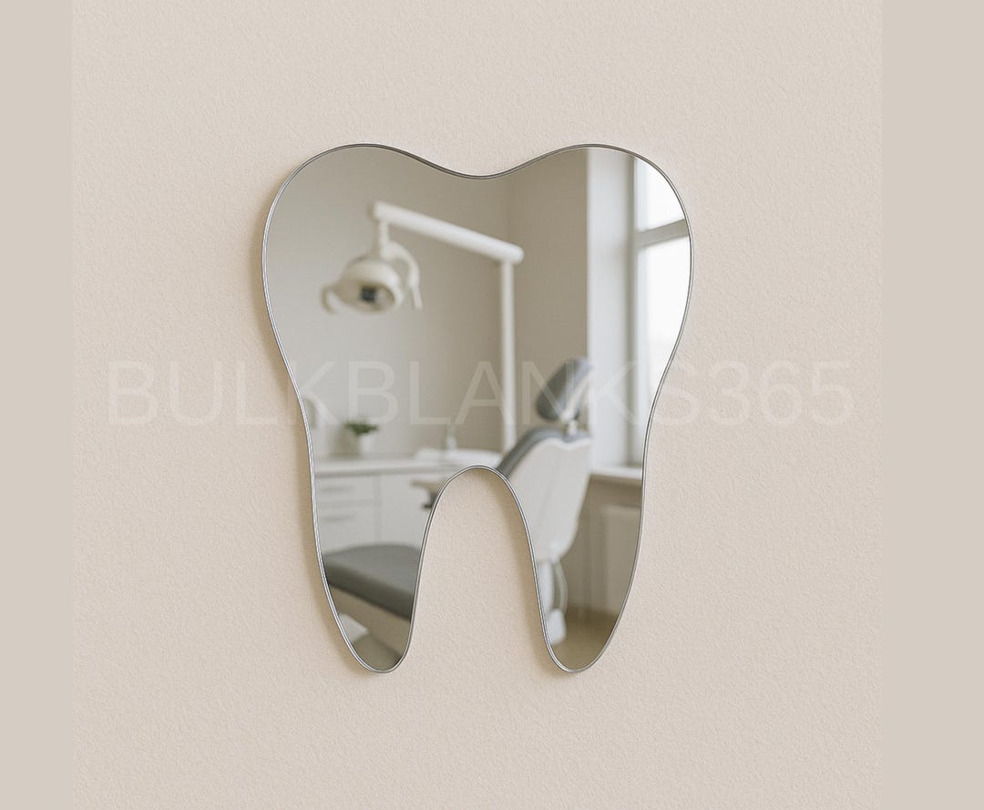 Silver Mirror Acrylic Tooth Shape Cutout – Dental Office Wall Decor ...