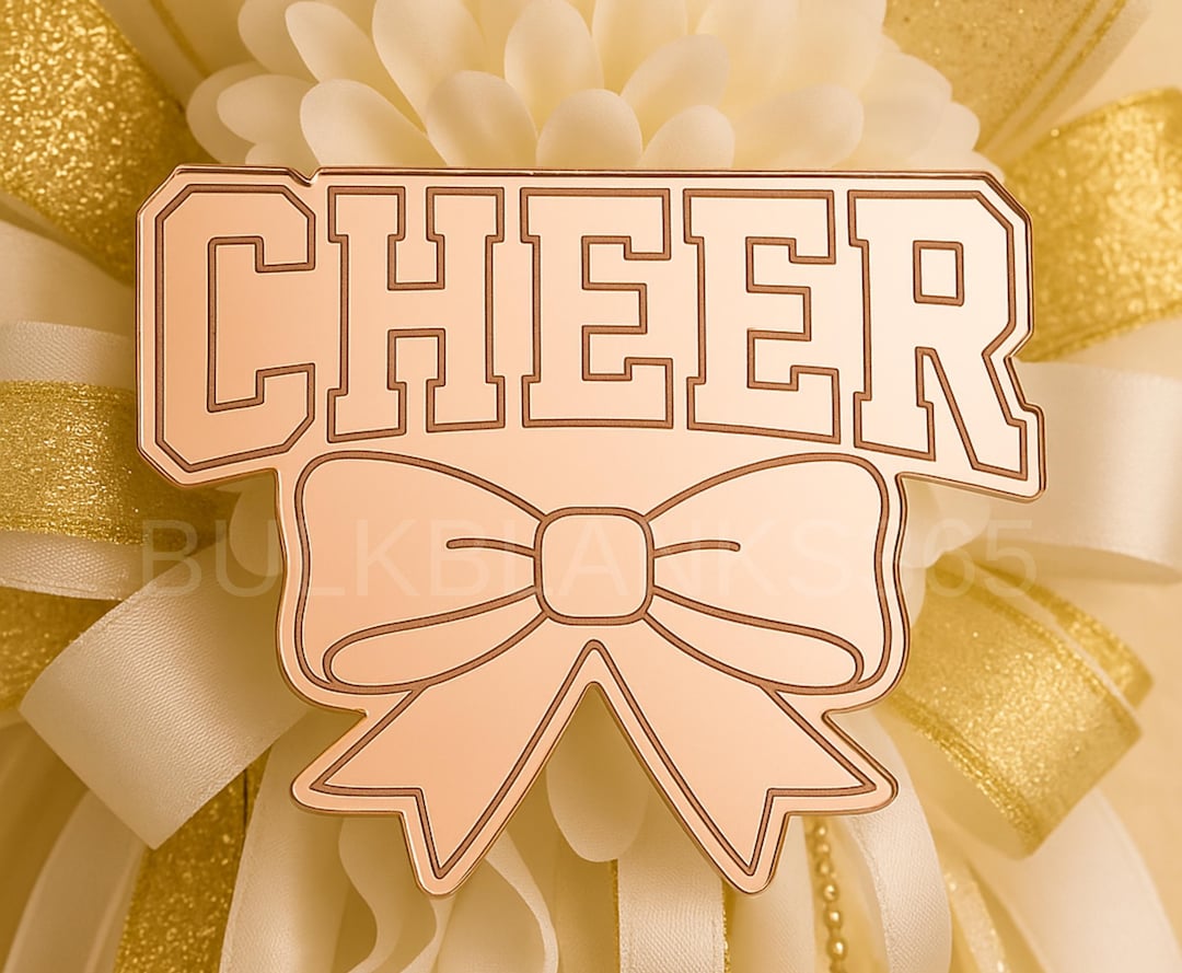 Gold Mirrored Cheer Bow Mum Trinket With Engraved Text | Acrylic ...