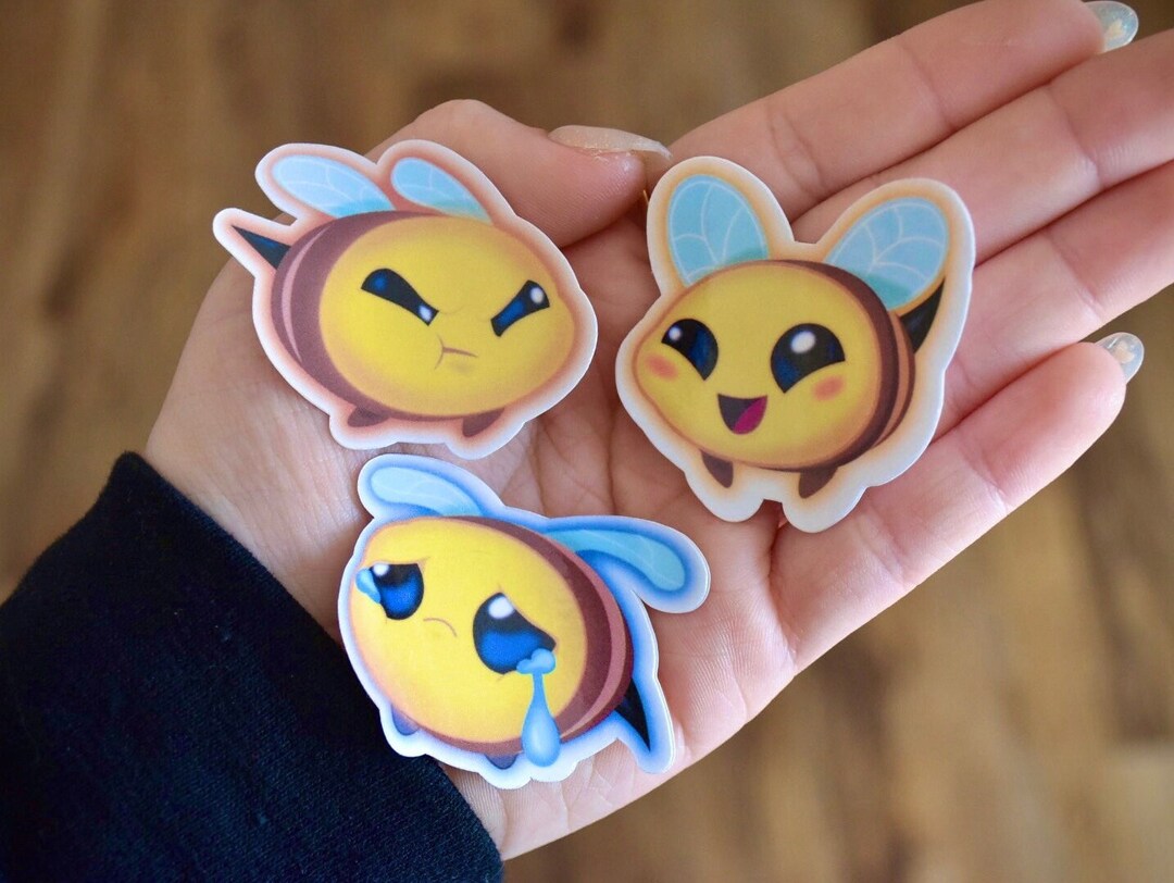 Pack of 3 Bee Stickers, League of Legends Inspired, Beemotes, Bee ...